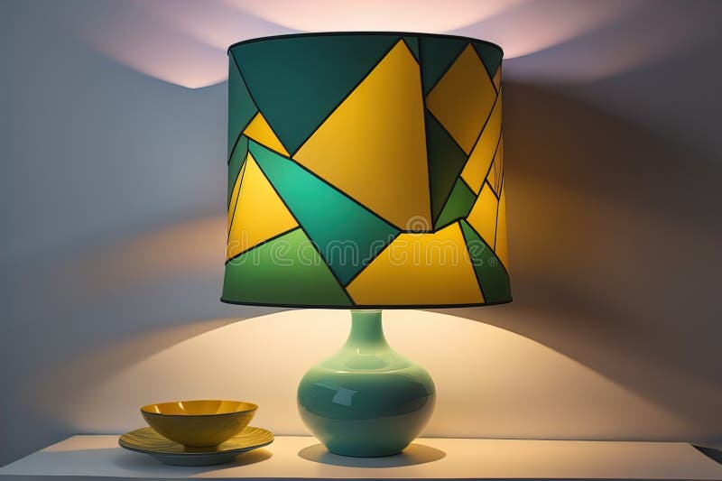 Decorative Table Lamp on Solid Color Background. Ai Generative Stock ...
