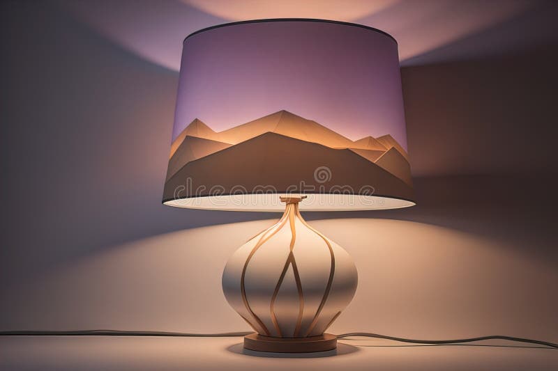 Decorative Table Lamp on Solid Color Background. Ai Generative Stock ...