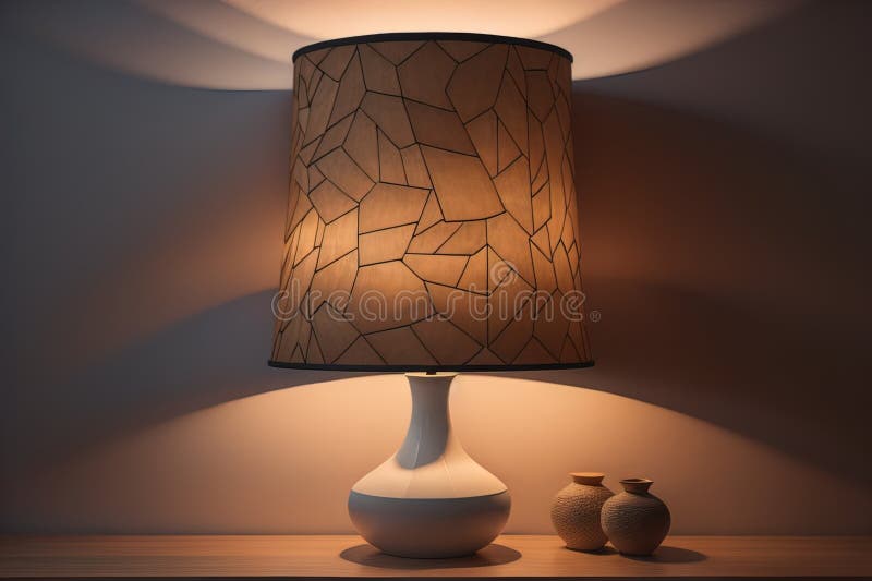 Decorative Table Lamp on Solid Color Background. Ai Generative Stock ...