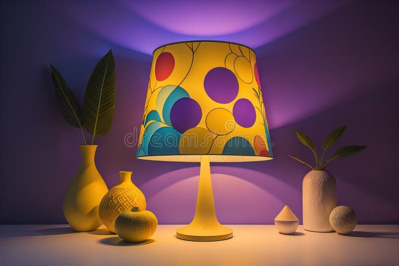 Decorative Table Lamp on Solid Color Background. Ai Generative Stock ...