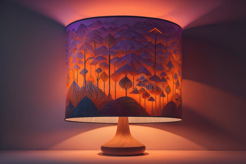 Decorative Table Lamp on Solid Color Background. Ai Generative Stock ...