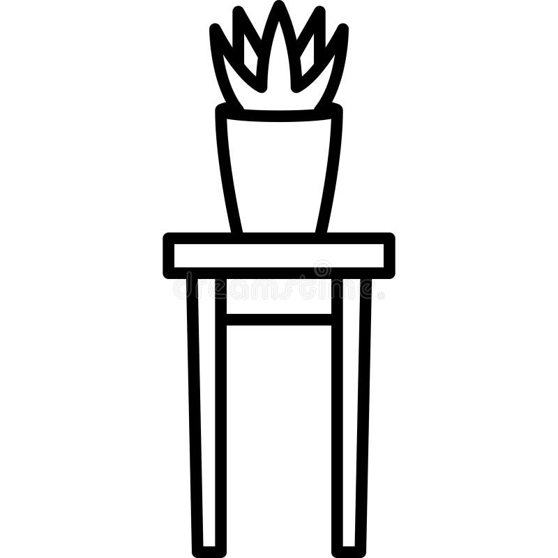 Table Plant on Wooden Board, Backdrop and Borde Stock Illustration ...