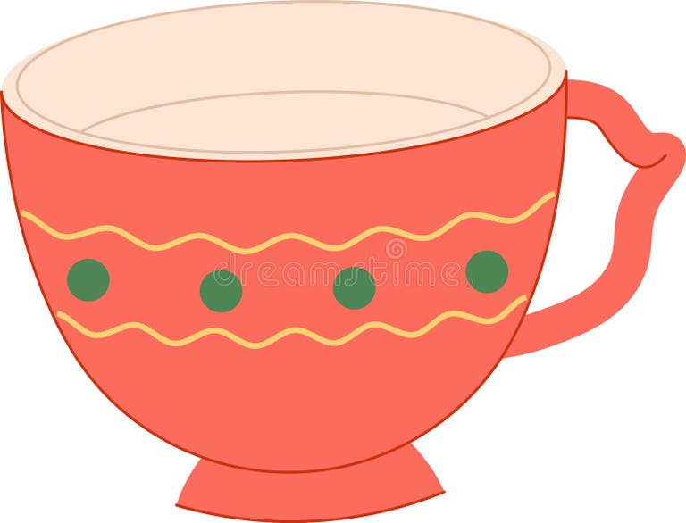 Decorative Teacup with Patterns Stock Illustration - Illustration of ...