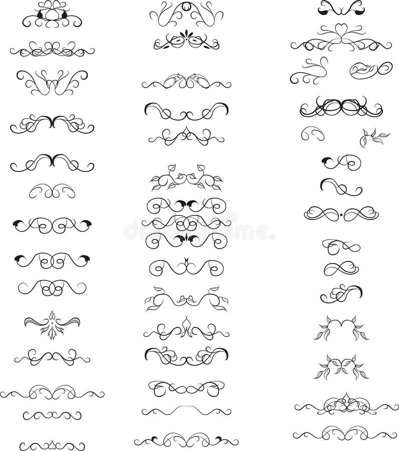 Decorative Text Dividers Design Elements Set Stock Vector ...