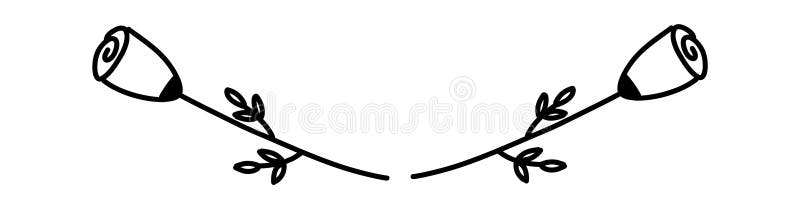 Decorative Text Dividers Floral Doodle. Wedding Decorative Element ...