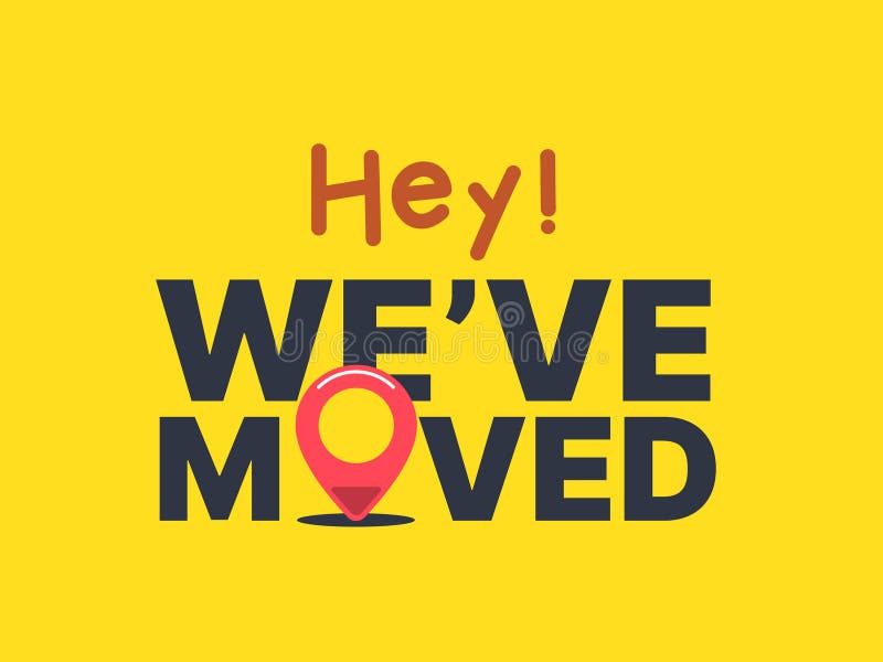 Decorative Text of we Have Moved. Isolated Vector Illustration Stock ...