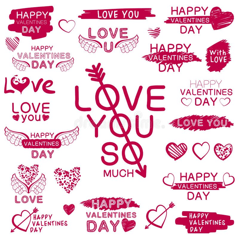 Decorative Texts for Love Confession. Stock Vector - Illustration of ...