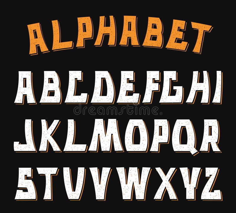 Decorative Textured ABC Letters. Alphabet. Stock Vector - Illustration ...