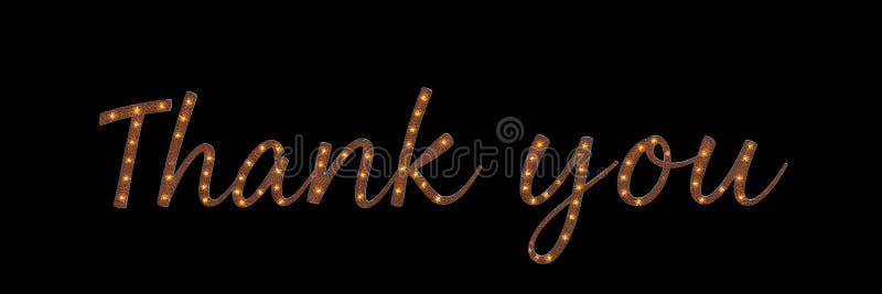 Decorative Thank You Message with Glowing Lights on a Black Background ...