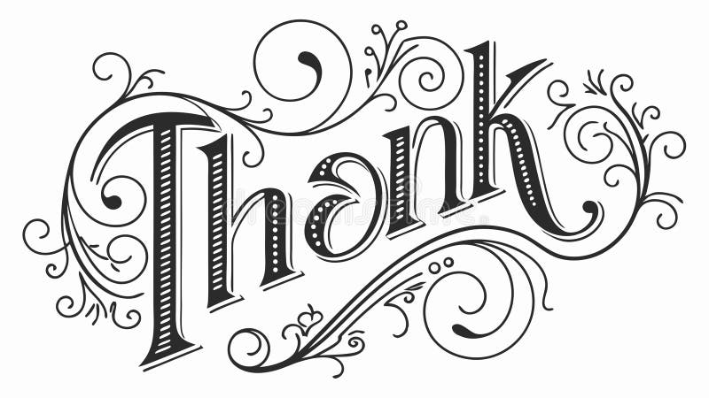 Decorative Thank You Text Illustration, Message of Gratitude ...