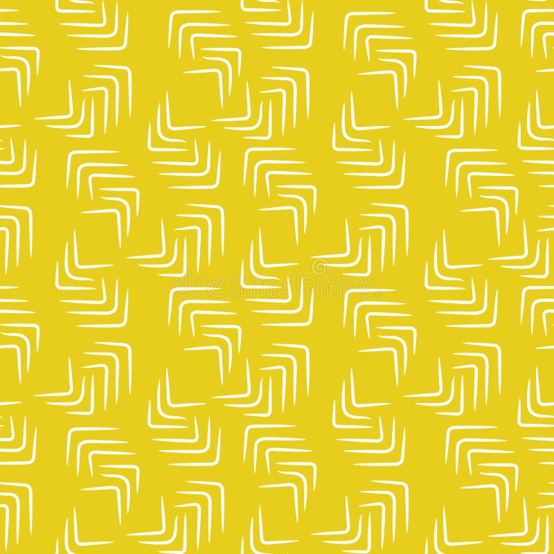Decorative Thin Strokes Seamless Vector Yellow Pattern. Stock Vector ...