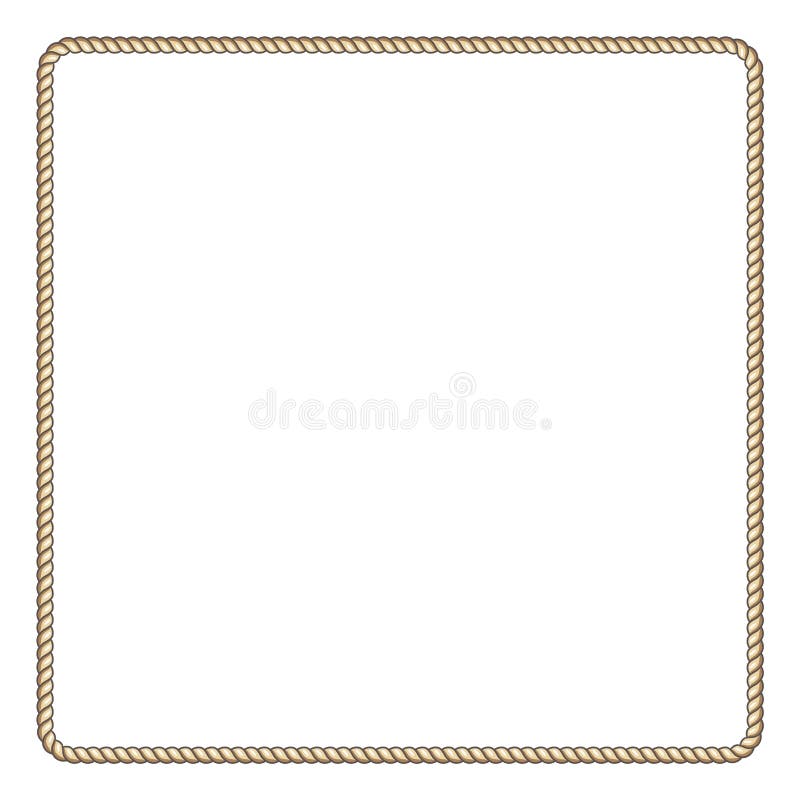 Decorative Thread Frame. Square Rope Border in Nautical Style Stock ...