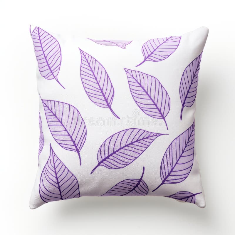 A Decorative Throw Pillow Featuring a Vibrant Purple and White Color ...