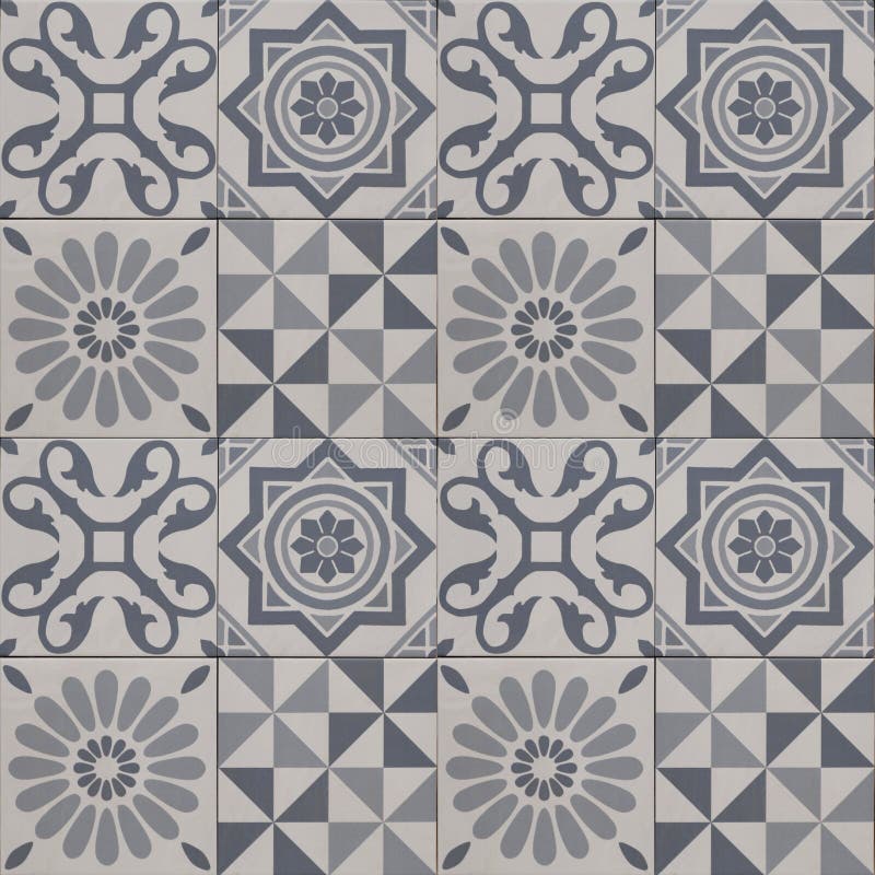 Decorative Tile Pattern Patchwork Design - Blue, White Stock Photo ...