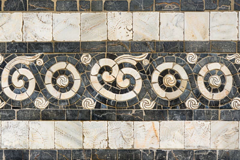 A Decorative Tile Wall with Intricate Design and Patterns Stock Image ...