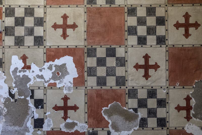 Decorative Tiles Background Horizontal Vintage. Stock Image - Image of ...