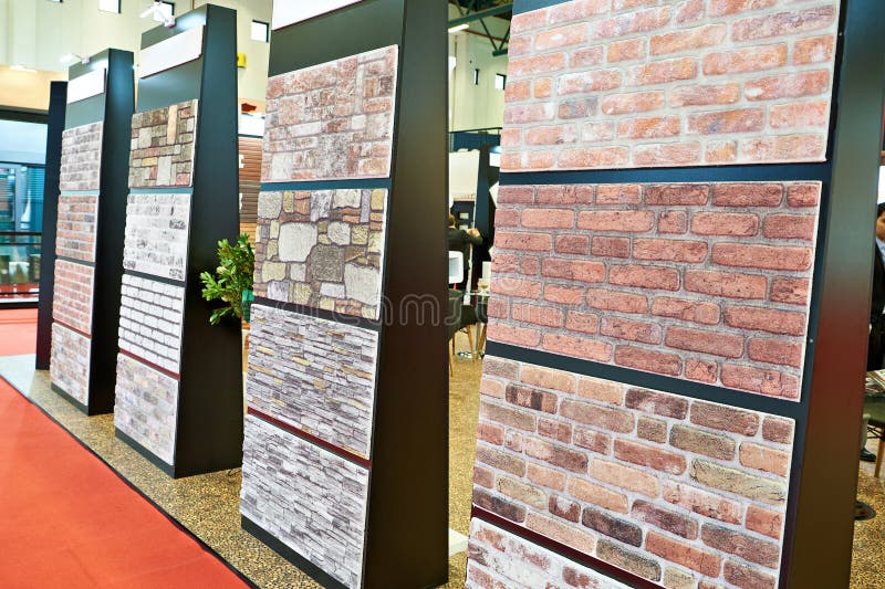 Decorative Tiles in the Form of Bricks Wall Panels in Exhibition Stock ...