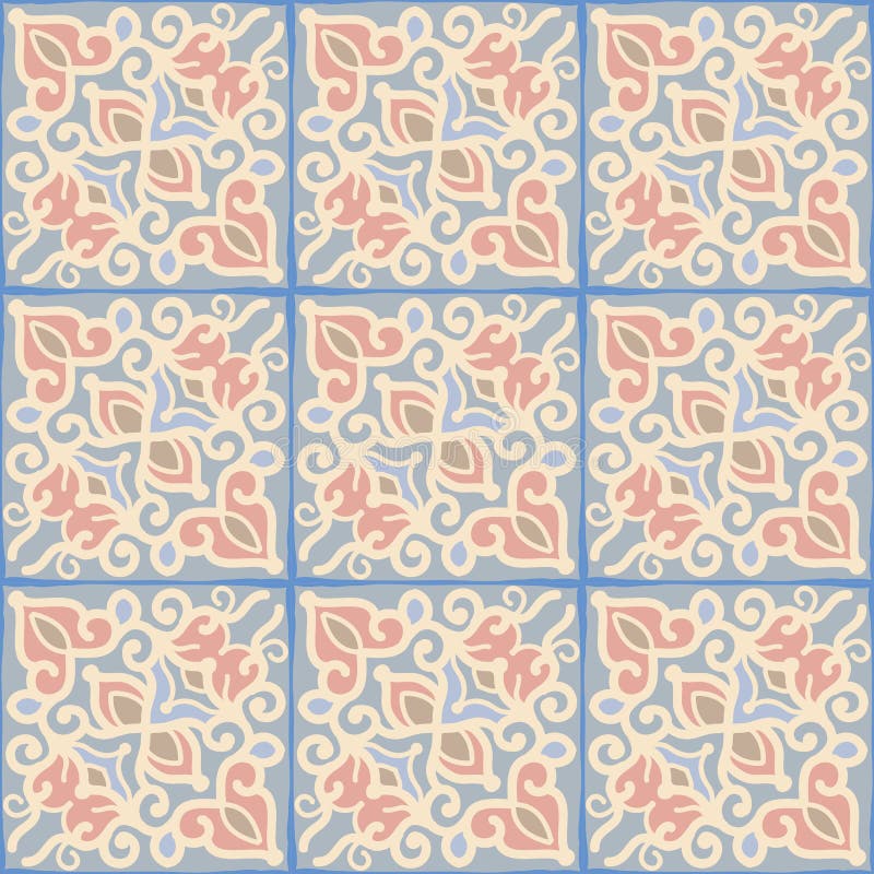 Decorative Tiles in Retro Style Stock Vector - Illustration of ...