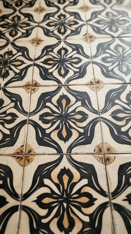 Decorative Tiles Show a Repeating Floral Pattern and Interior Design ...