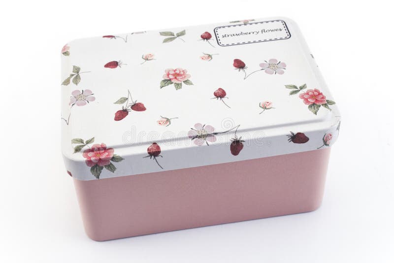 Decorative Tin Box for Small Items Stock Photo - Image of white ...