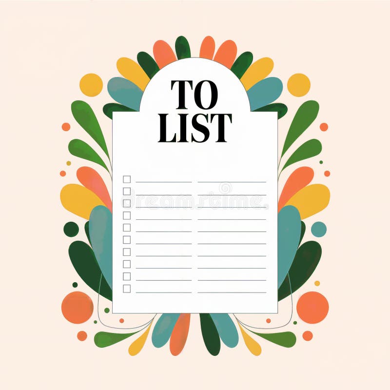 A Decorative To-do List Features Elegant Floral Designs Stock ...