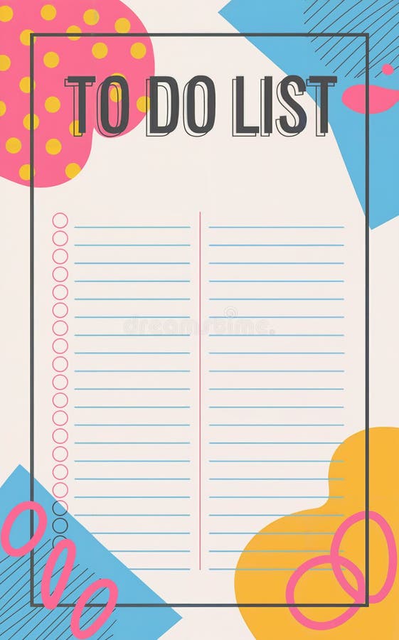 A Decorative To-do List Features Elegant Floral Designs Stock ...