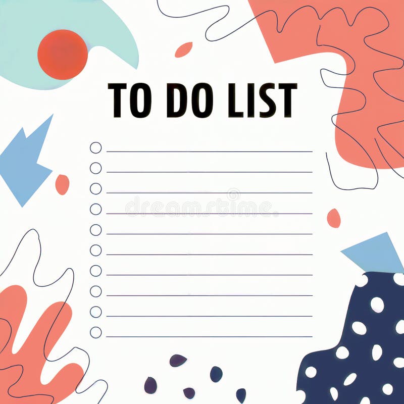 A Decorative To-do List Features Elegant Floral Designs Stock ...