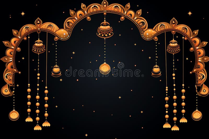 Decorative Toran Doorway Hanging Diwali Border Frame Stock Illustration ...
