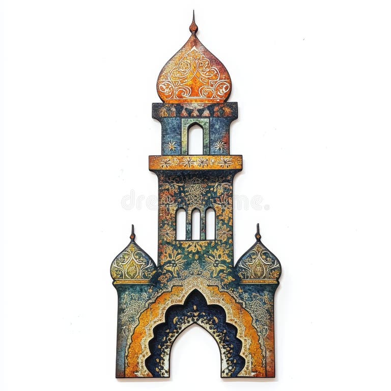 A Decorative Tower with Intricate Patterns and a Domed Top, Showcasing ...