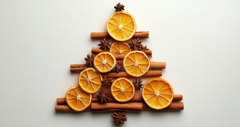 Decorative Tree Made of Dried Orange Slices and Cinnamon Sticks for ...