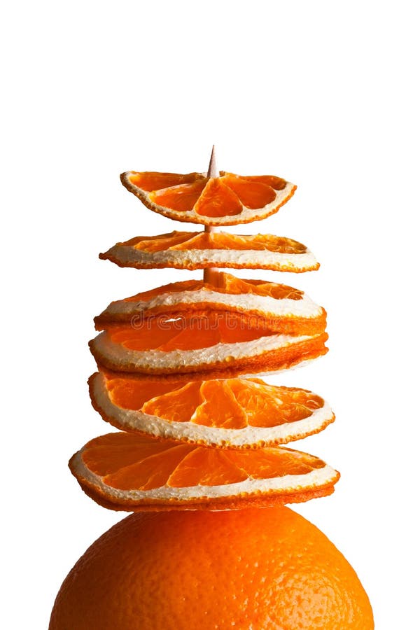 Decorative Tree from Orange Slices on a White Background Stock Image ...