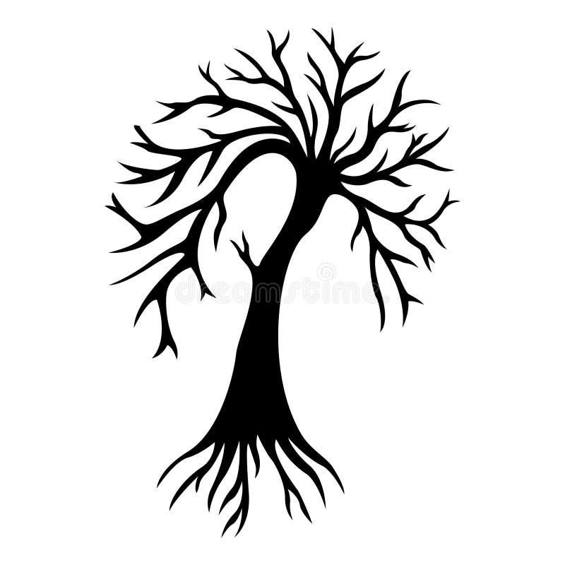 Decorative Tree Silhouette stock vector. Illustration of design - 70163212