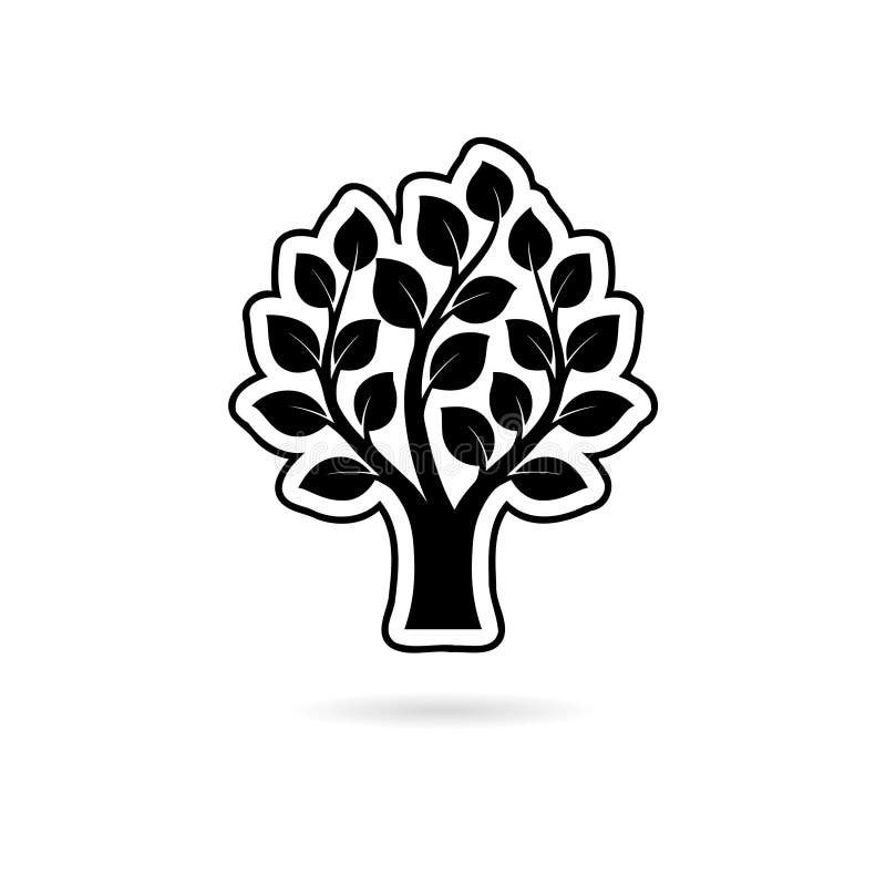 Black Decorative Tree, Simple Illustration, Eco Tree, Illustration Tree ...