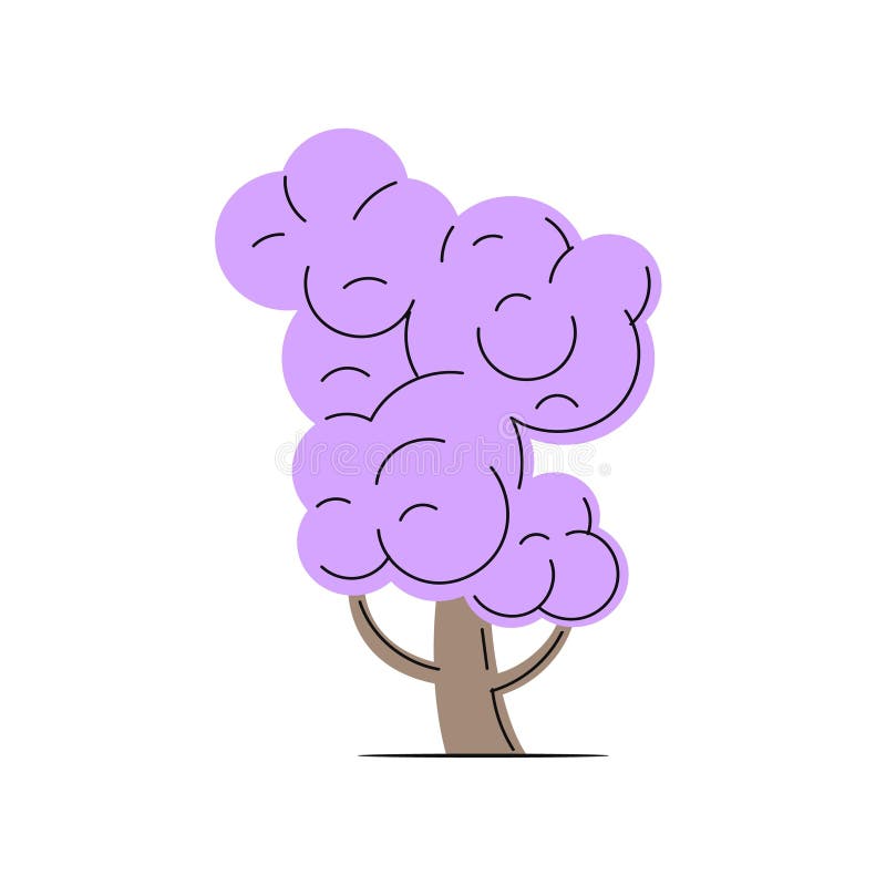 Decorative Tree with Violet Foliage Stock Vector - Illustration of ...