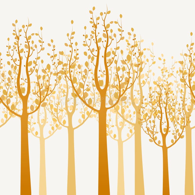 Decorative Trees Background Stock Vector - Illustration of drawing ...