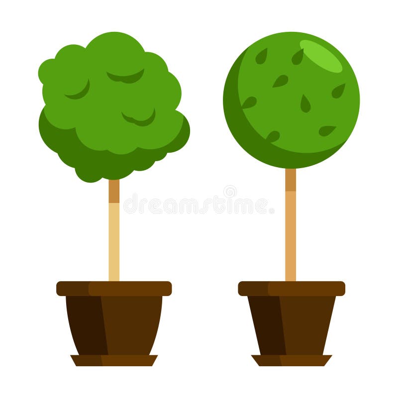 Decorative Topiary Bushes Illustration Stock Vector - Illustration of ...