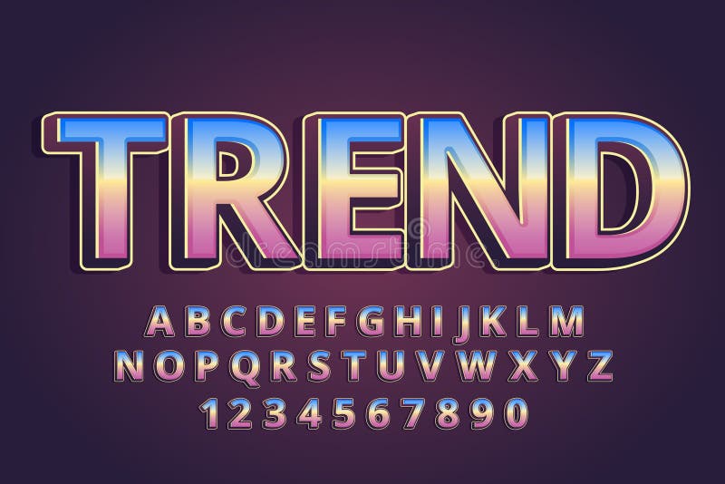 Decorative Trend Font and Alphabet Vector Stock Vector - Illustration ...