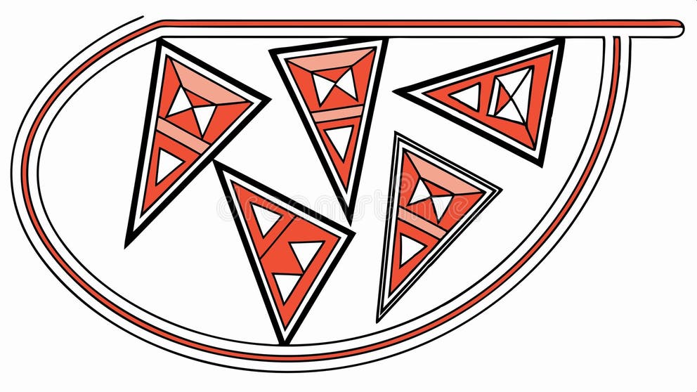 Decorative Triangle Banners, Festive Pattern Element Vector Design ...