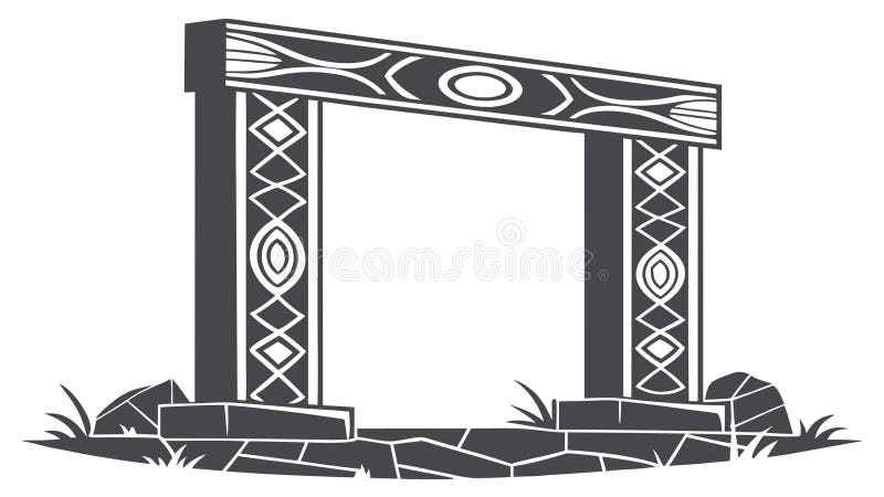 Decorative Tribal Archway Entrance Frame Vector, Vector Design ...