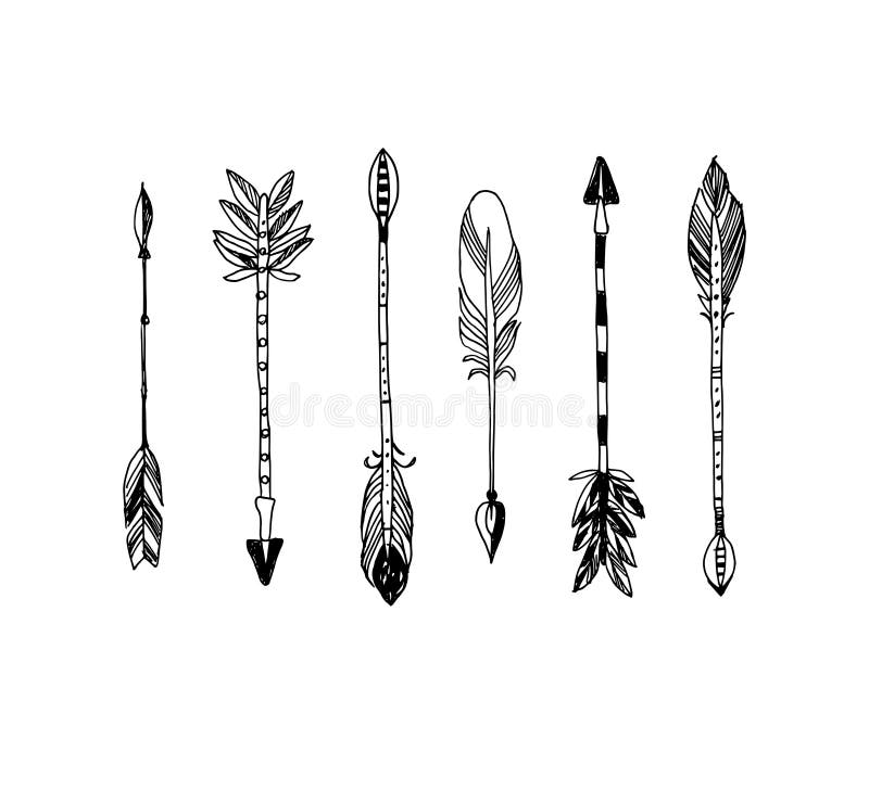 Decorative Hand Drawn Arrows Stock Vector - Illustration of drawn, hand ...