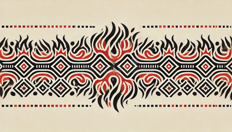 Tribal Fire Border Design for Decorative Use Stock Illustration ...