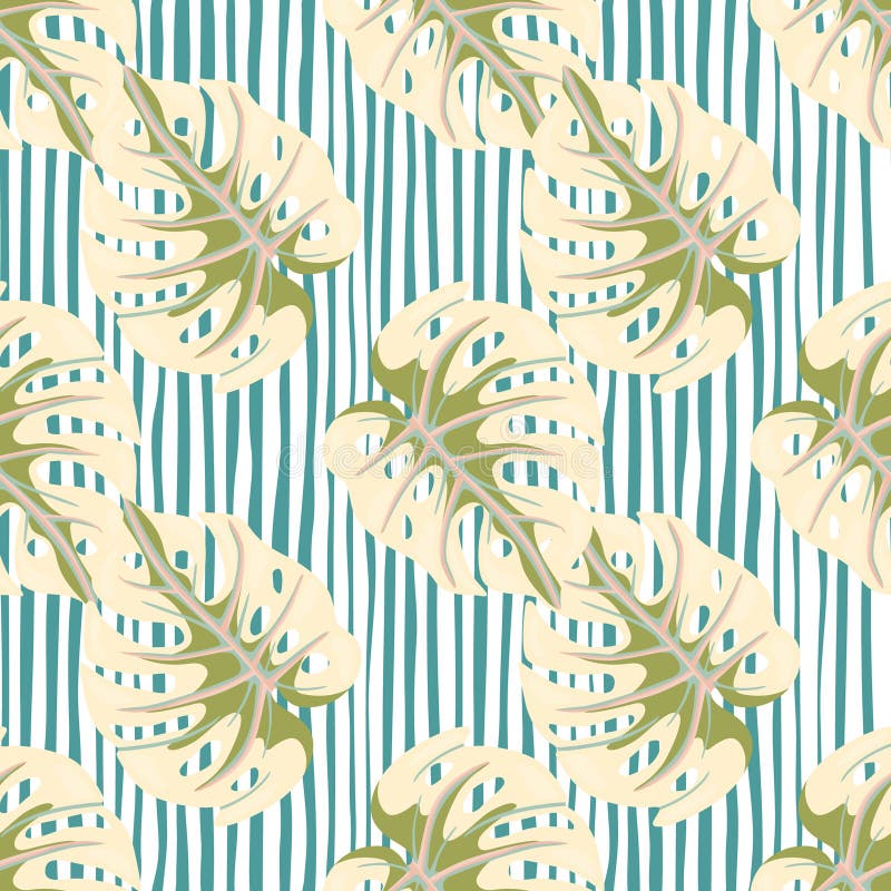 Decorative Tropical Leaf Seamless Pattern. Stylized Exotic Leaves ...