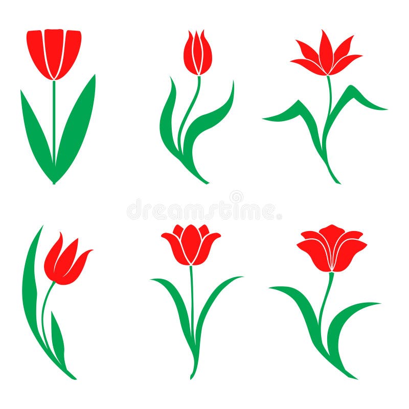 Decorative tulip icon set stock vector. Illustration of tulip - 238317974