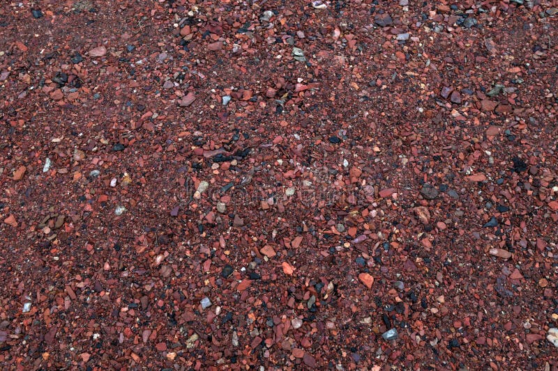 Decorative Uniform Coating of Red Crushed Stone Stock Photo - Image of ...