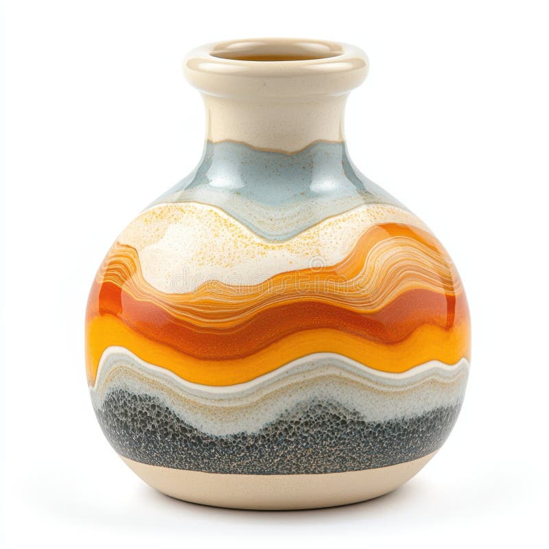 A Decorative Vase Features an Elegant Wavy Design, Showcasing Its ...