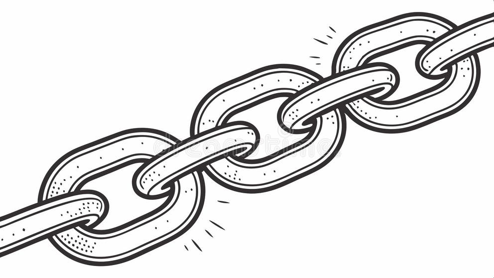 Chain Link Border, Industrial Design, Decorative Vector Art Element ...