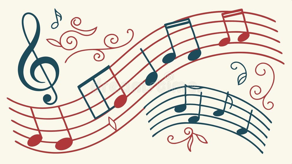 Music Notes and Clef Design, Musical Element, Decorative Vector Art ...