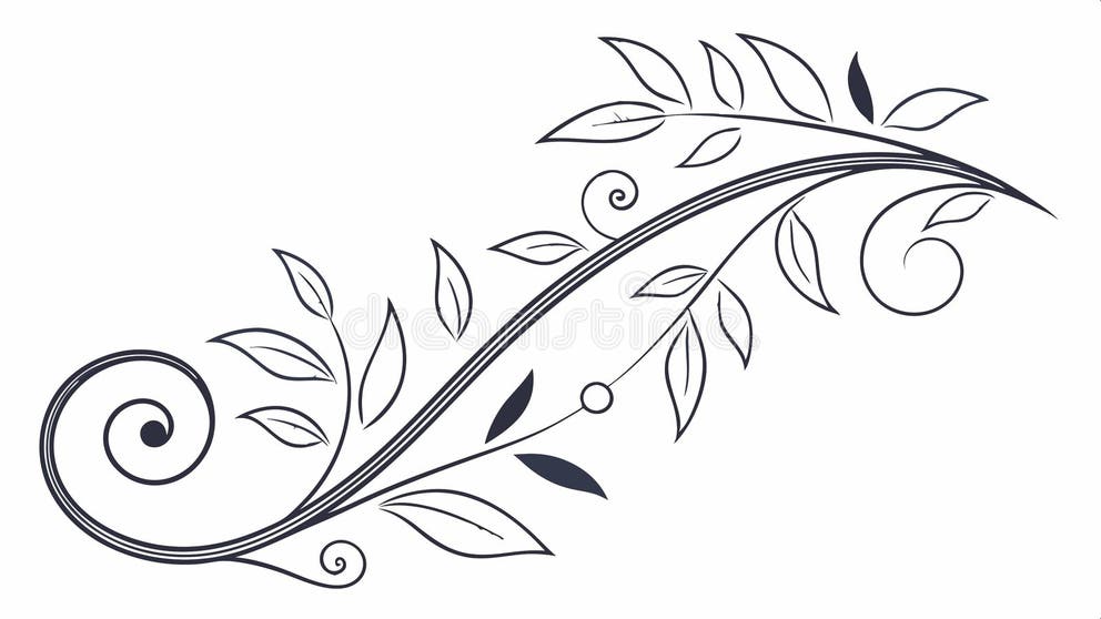 Leafy Banner Design, Nature Botanical Scroll, Decorative Vector Design ...