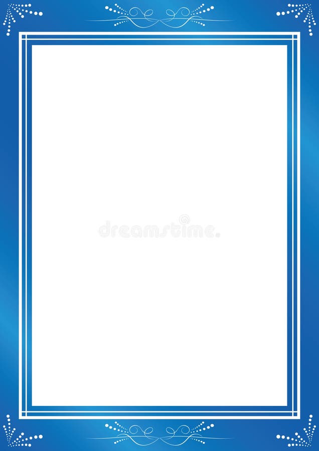 Decorative Vector Blue Frame with White Center Stock Vector ...