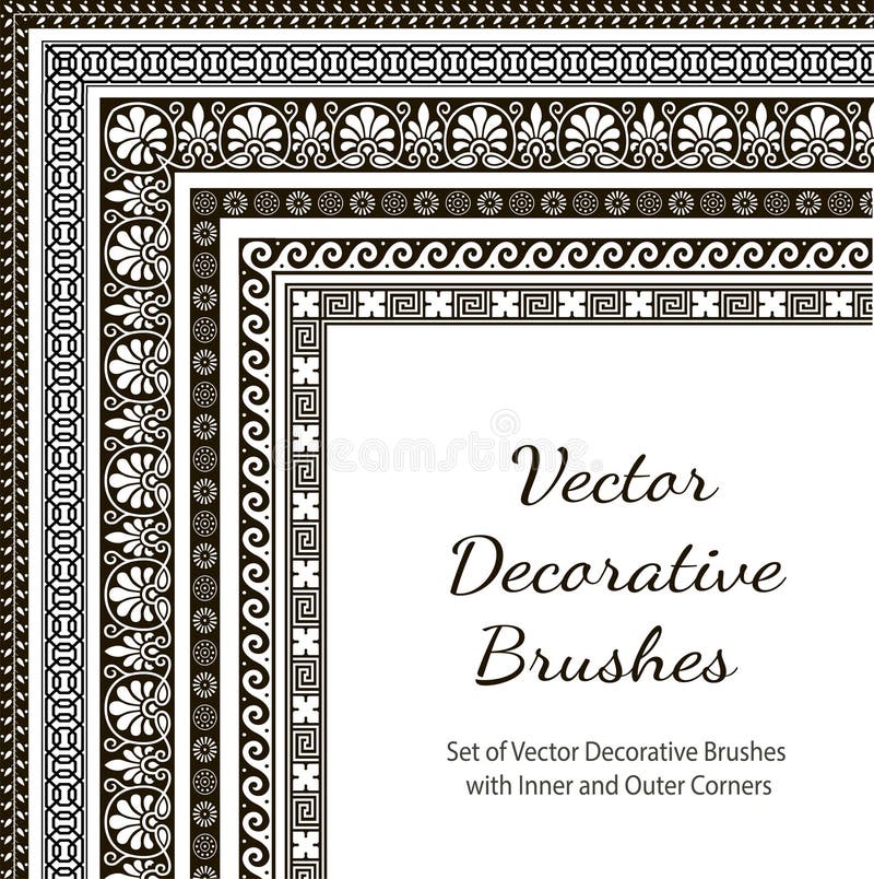 Decorative Vector Brushes with Inner and Outer Corner. Stock Vector ...